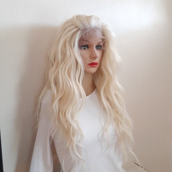 Hair | Updo Wig Blonde 613 Wig Human Hair Blend 36 Updo Lace Front Wig ...